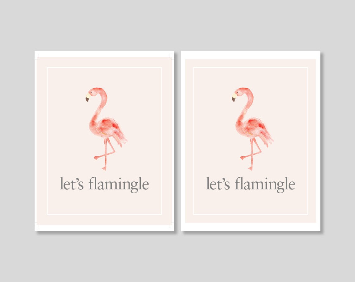 Flamingo Party Sign Let's Flamingle Digital Instant - Etsy