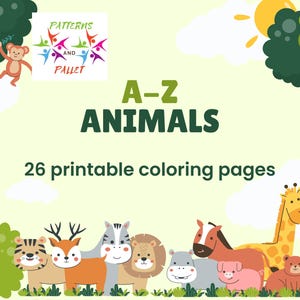 A-Z Animal Coloring Pages - DIGITAL DOWNLOAD - Printable Animal ...
