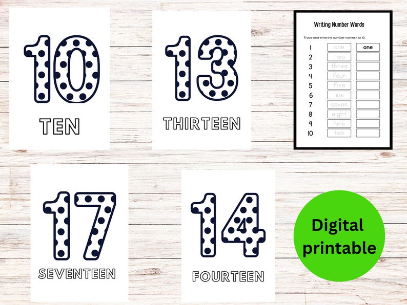 Number Coloring Pages 1-20 With Names Educational Activity for Kids ...