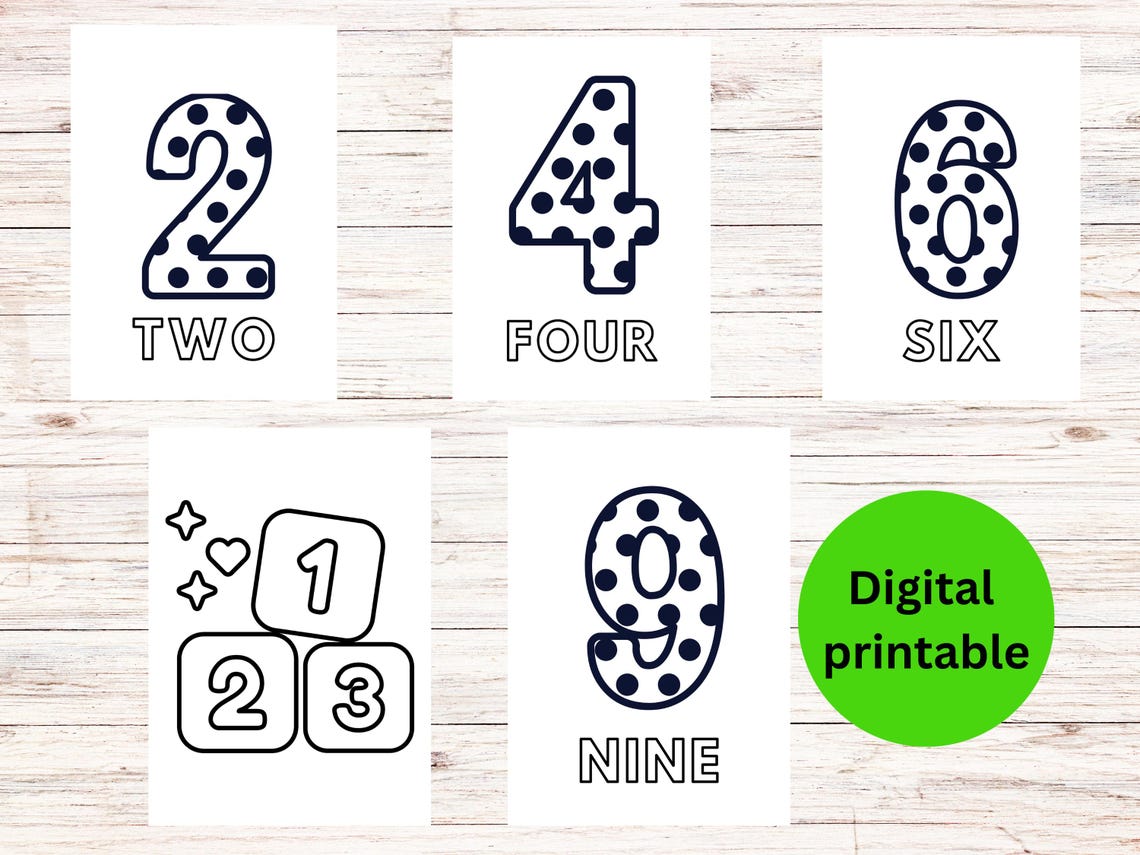 Number Coloring Pages 1-20 With Names - Educational Activity for Kids ...