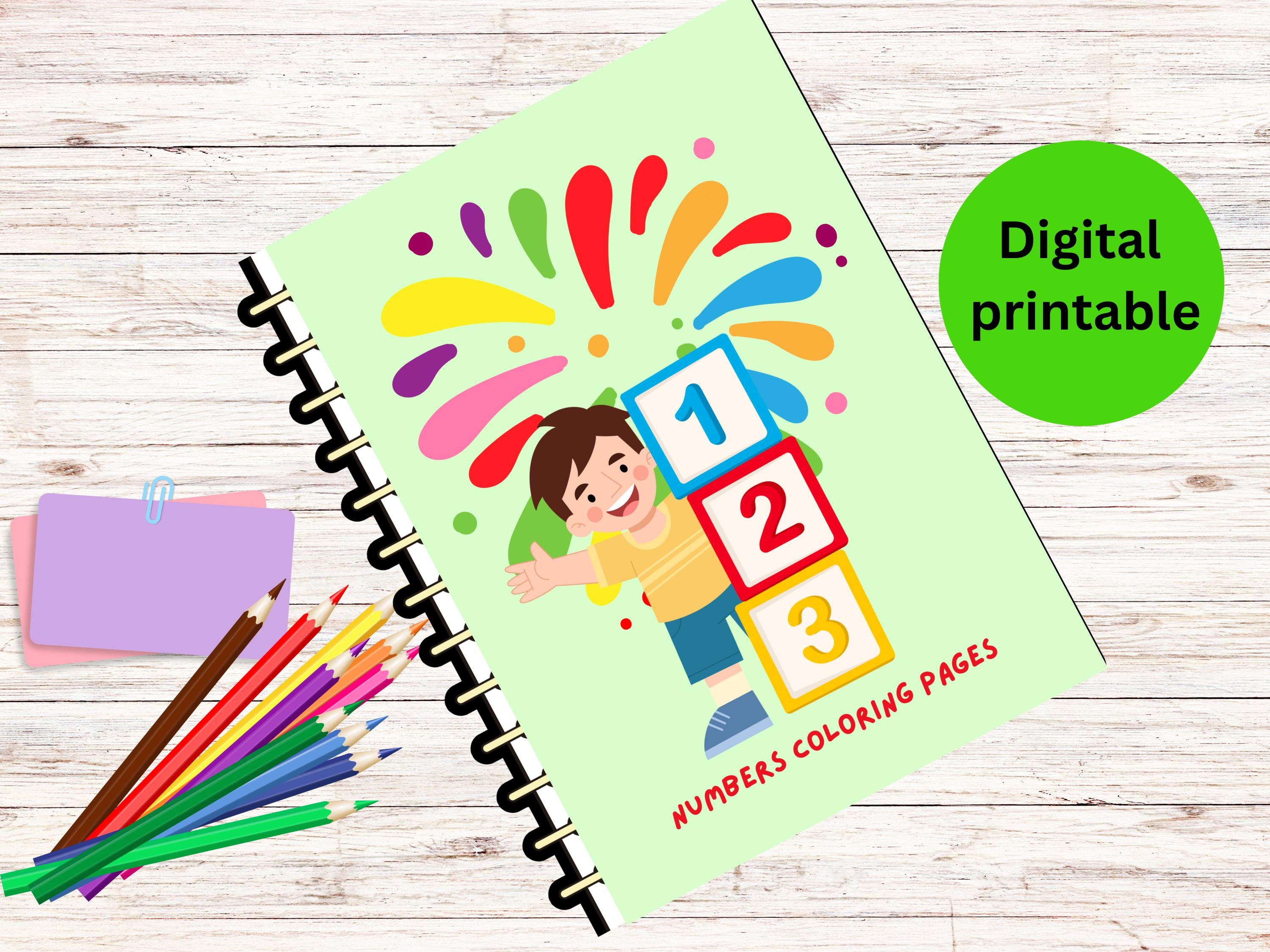 Number Coloring Pages 1-20 With Names - Educational Activity for Kids ...