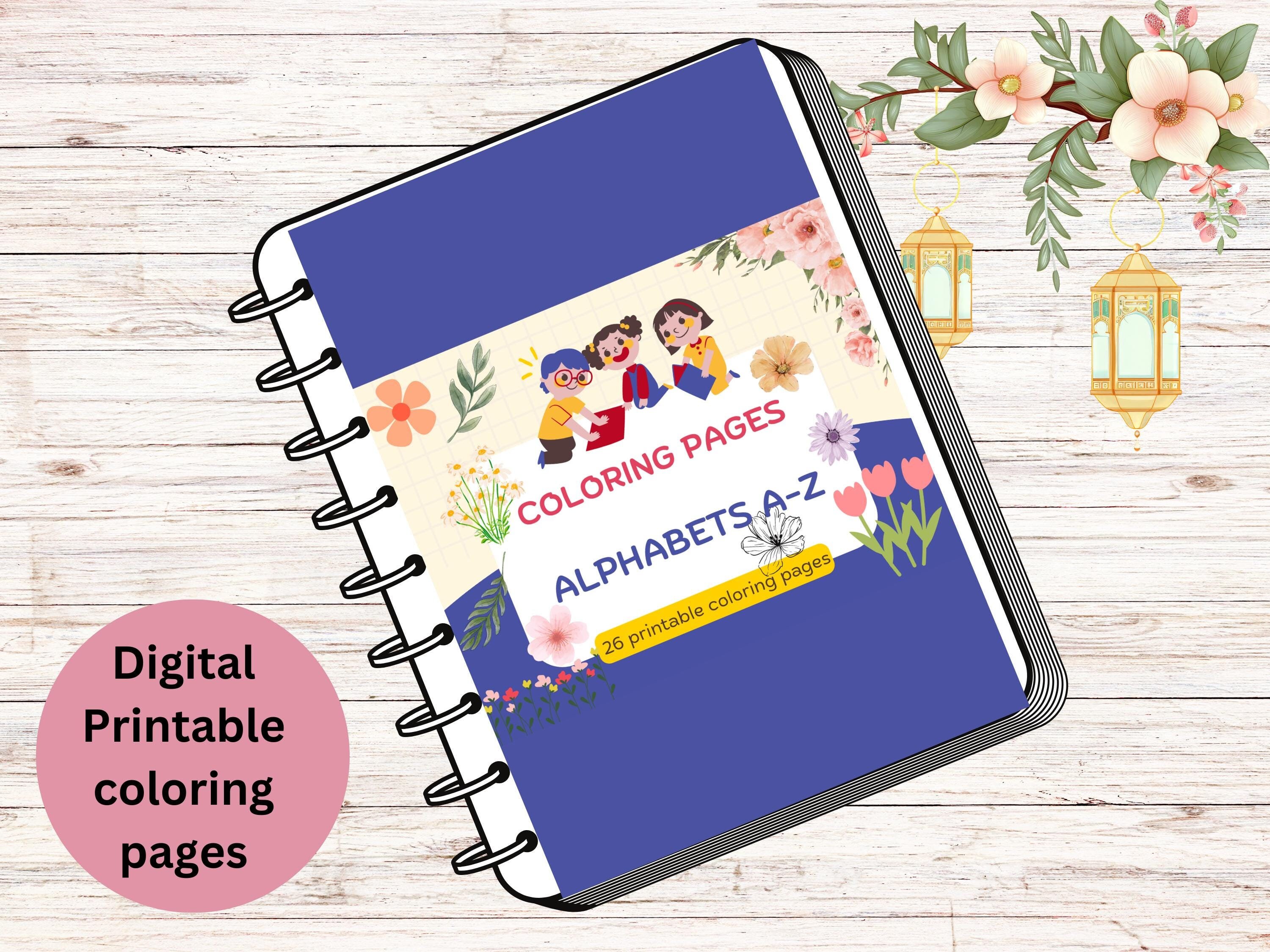 A-Z Alphabet Flower Coloring Pages - DIGITAL DOWNLOAD - ABC Flower ...