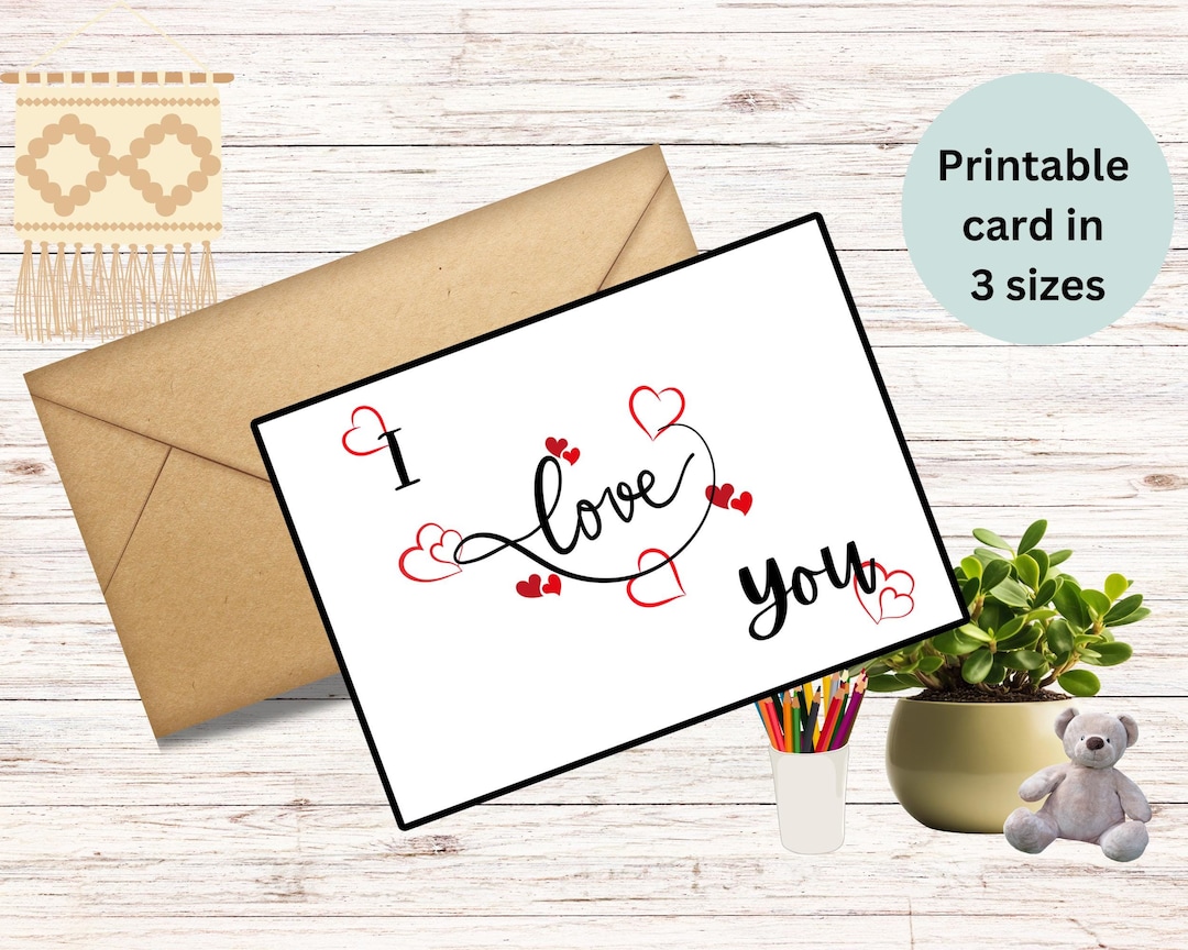Valentines Day Cards I Love You Card DIGITAL Download Beautiful ...
