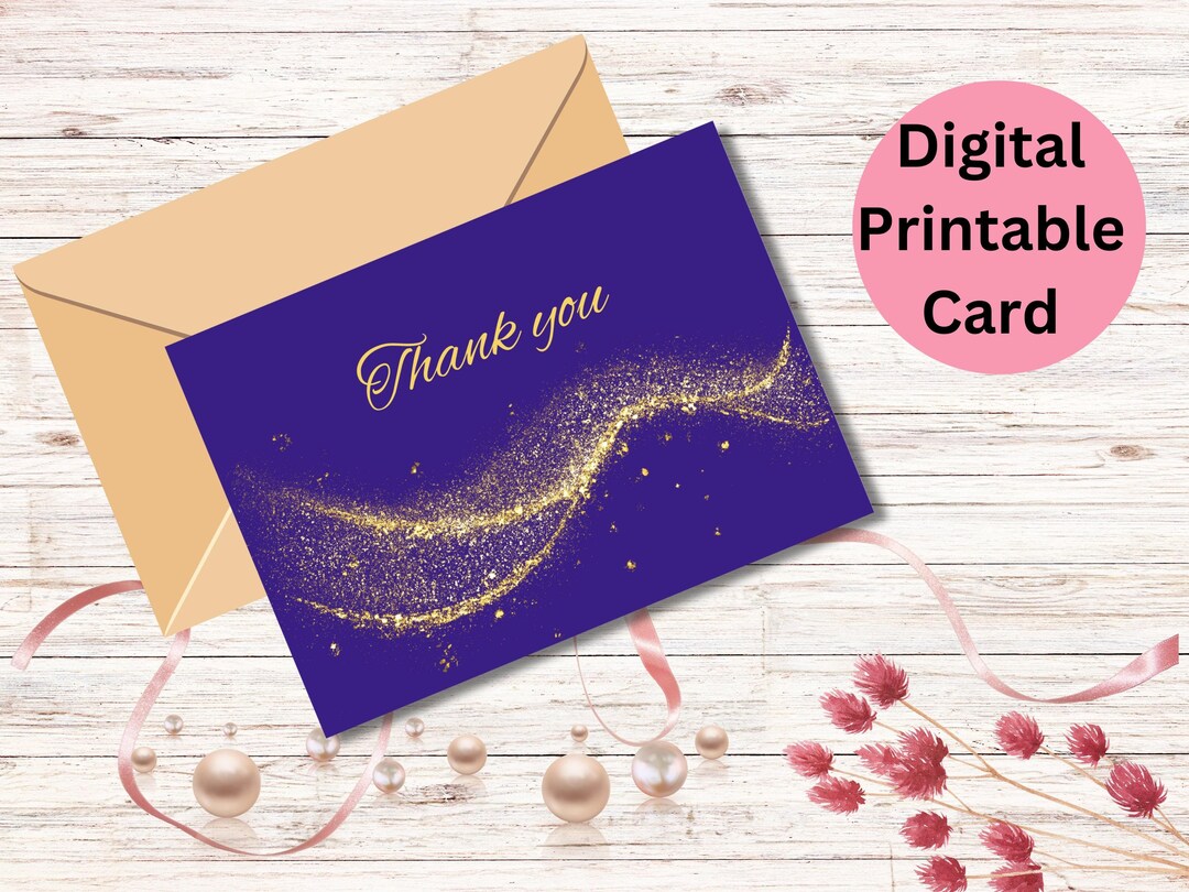 Printable Thank You Card – Instant Download - Printable Gratitude Card ...