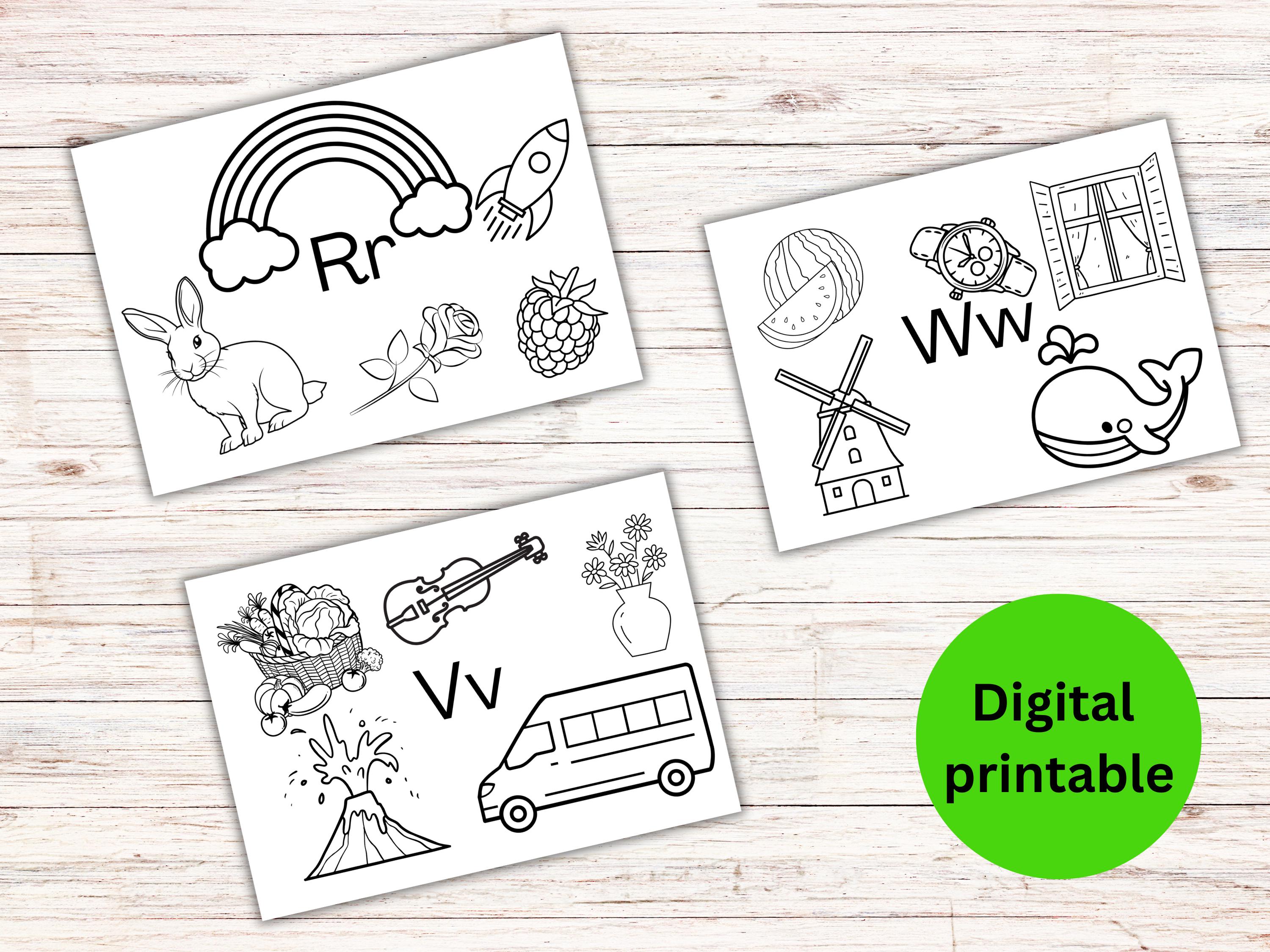 ABC Alphabet Coloring Pages: Fun Learning Activity (digital Download ...