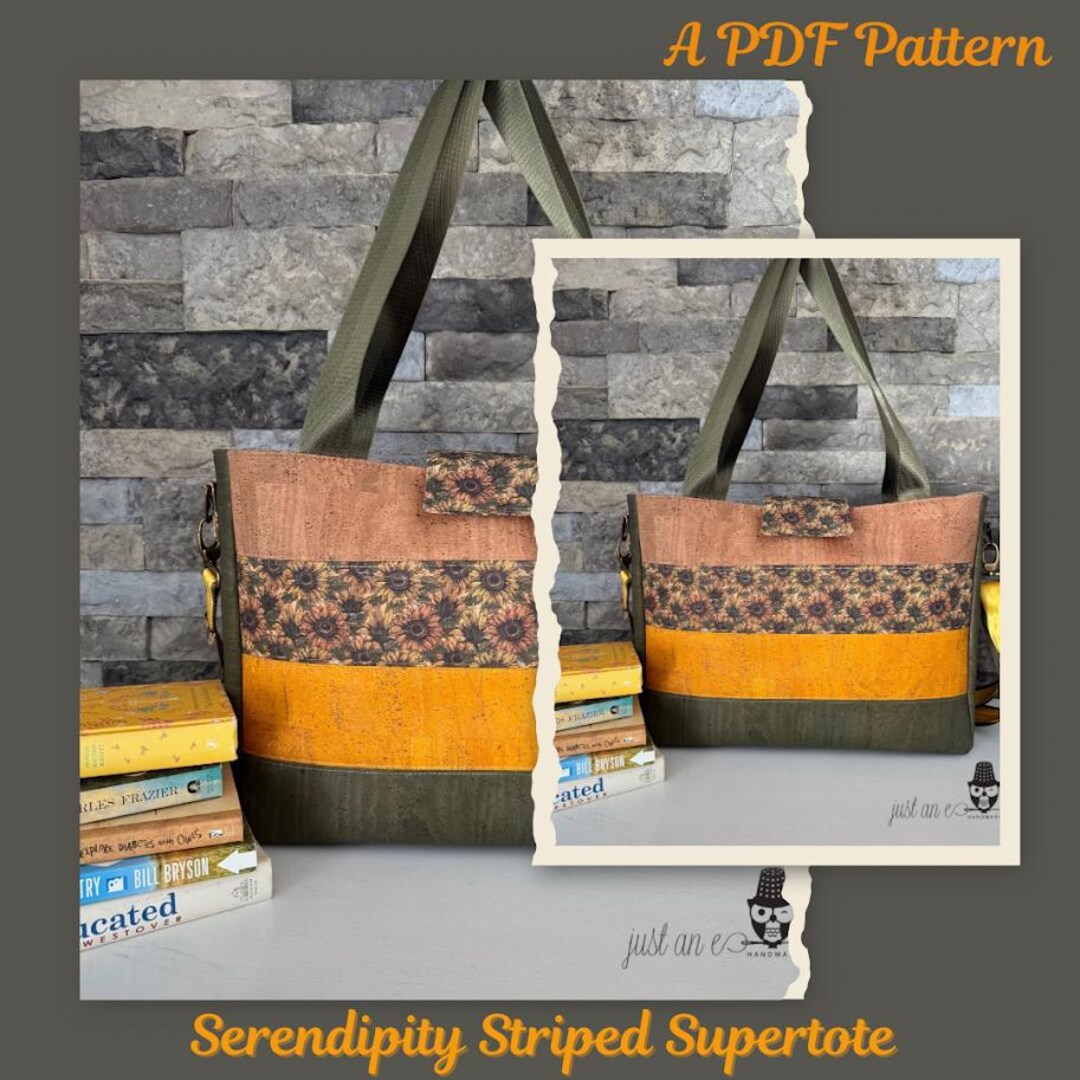 Serendipity Striped Supertote - a PDF Pattern - Etsy