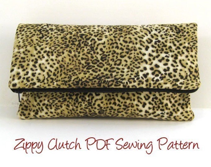 Zippy Clutch PDF Sewing Pattern A Zippered Fold Over Clutch - Etsy