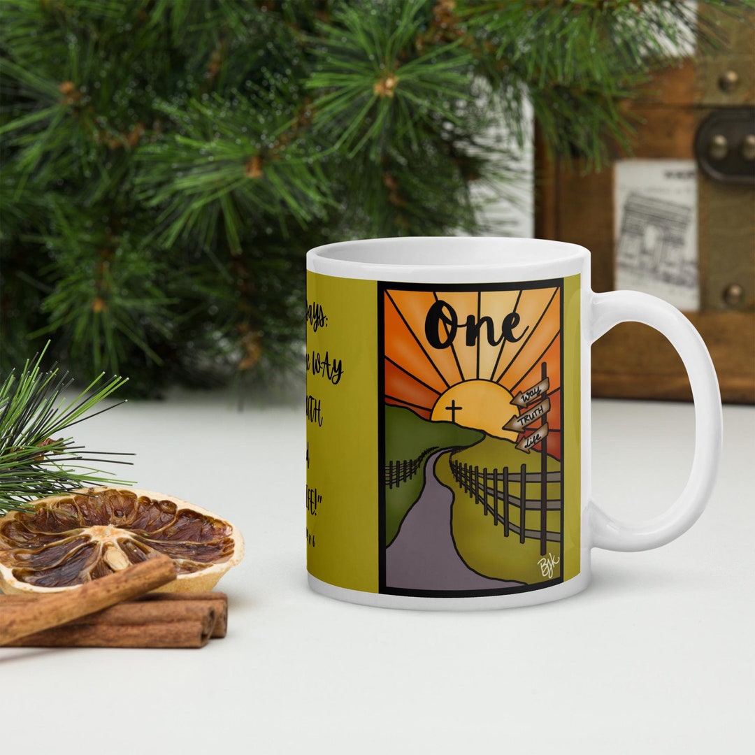 One Way Bible Verse Mug. Christian Faith Mug With Scripture. Colourful ...