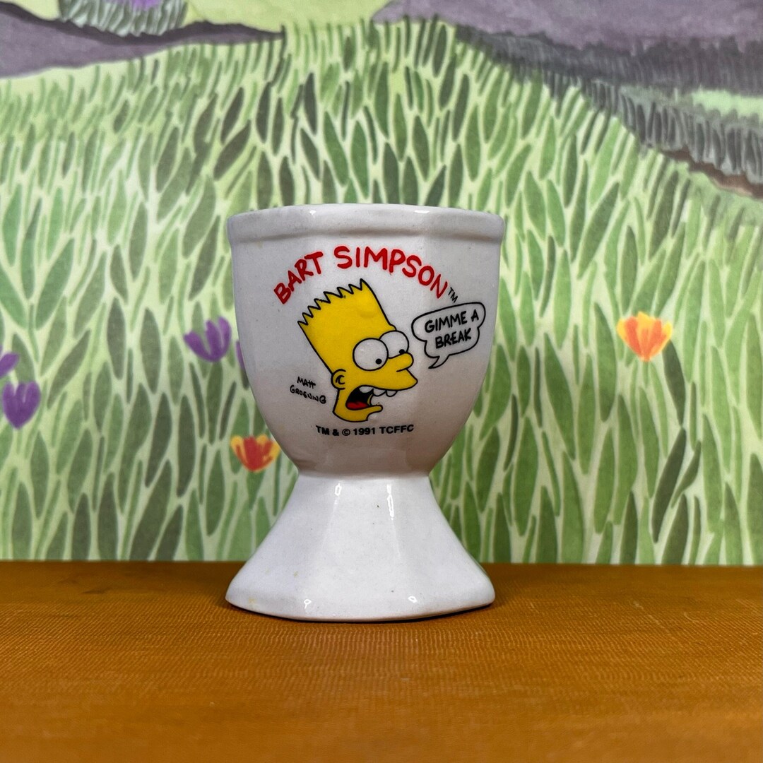 Bart Simpson the Simpsons 1990s Egg Cup Gimme A Break Vintage Egg Cup ...