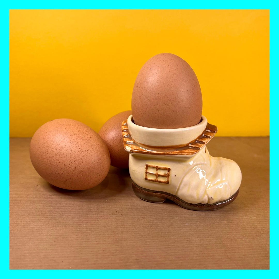 1950s Vintage - Old Boot Egg Cup - Novelty Ceramic Boot Shaped Egg Cup ...