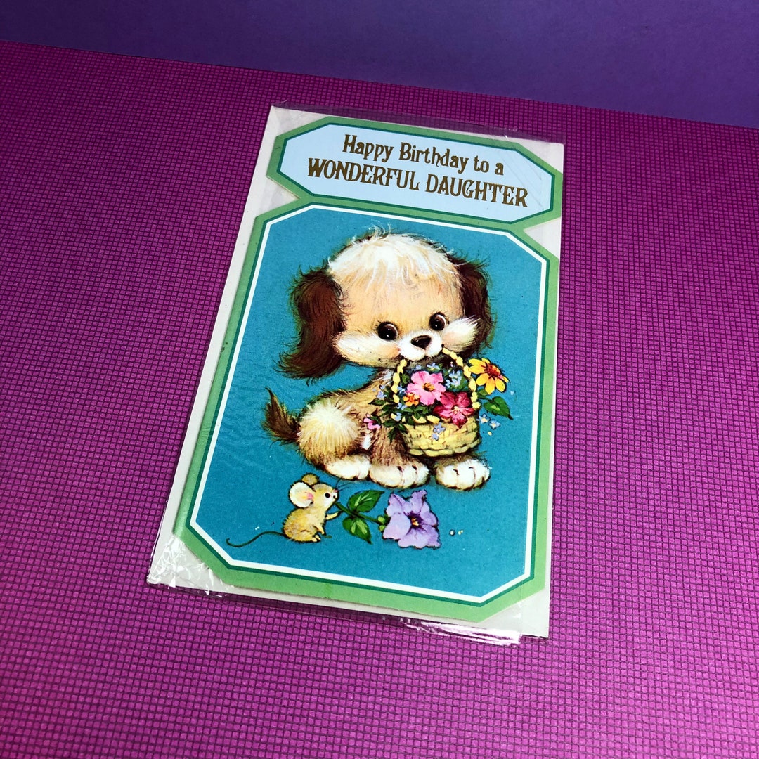 Daughter Birthday Card Happy Birthday Daughter Vintage Etsy Daughter Birthday Card Happy Birthday Daughter Vintage Etsy