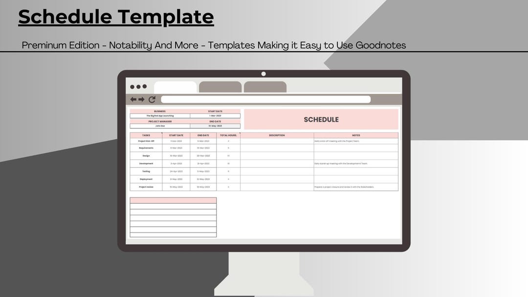 Schedule Template, Editable Google Sheets, Digital Download, Easy to ...