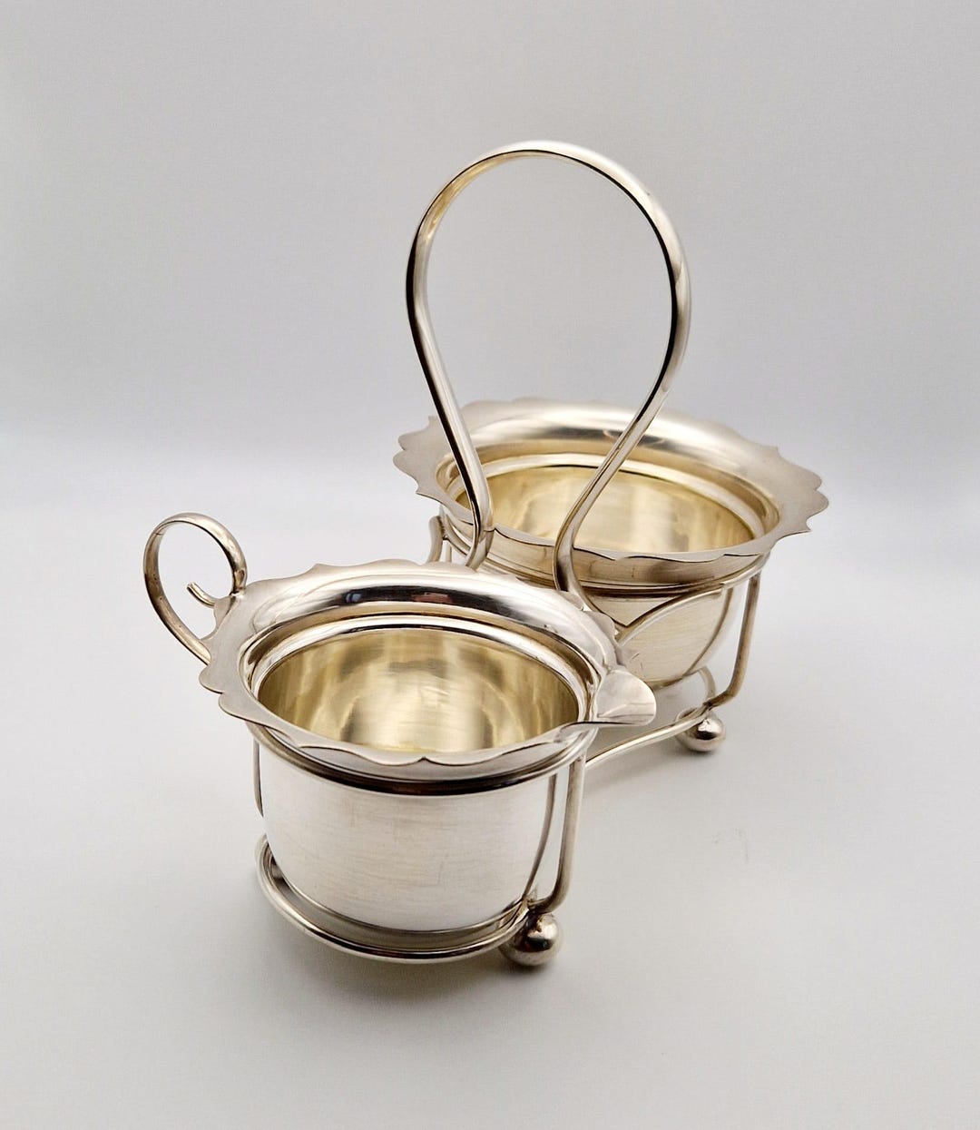 High Tea Set 1940s JC & Co Silver Plated Creamer Sugar Bowl With Fitted ...