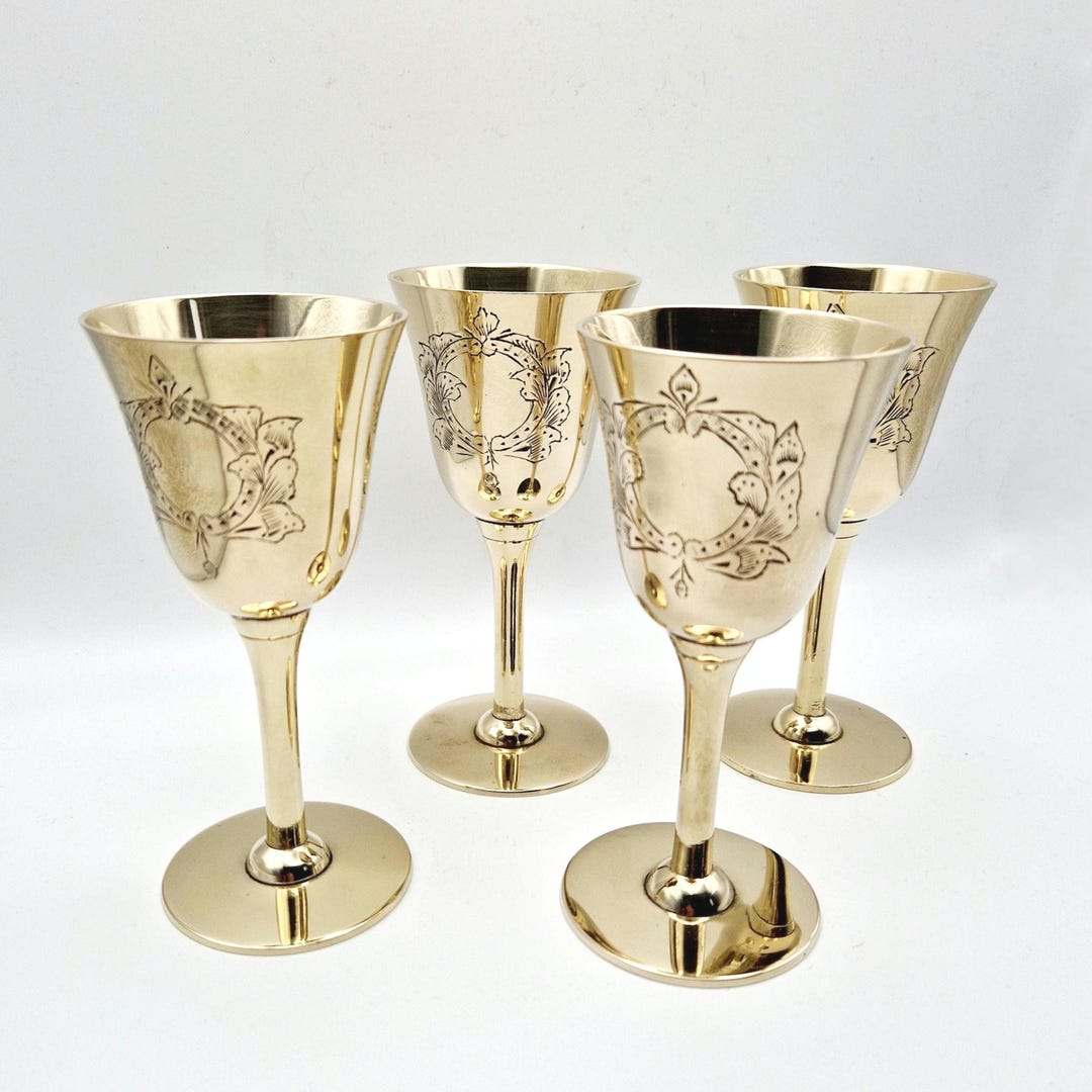 Silver Plated Goblets Toasting Cups Ceremonial Chalice Sherry Cup Wine ...