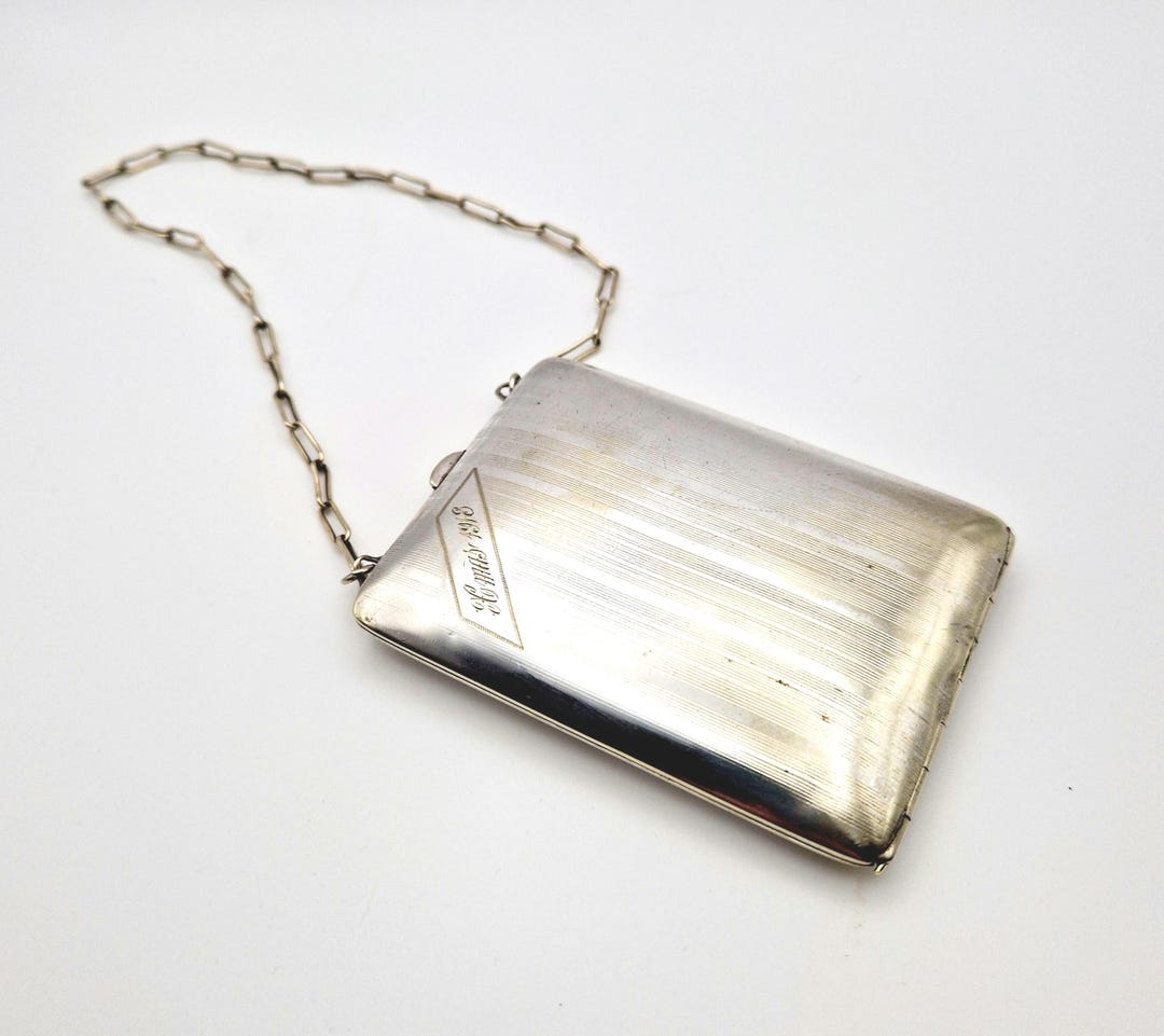 Edwardian Silver Plated Coin Purse: 1913 Xmas Gift, Vanity Case - Etsy