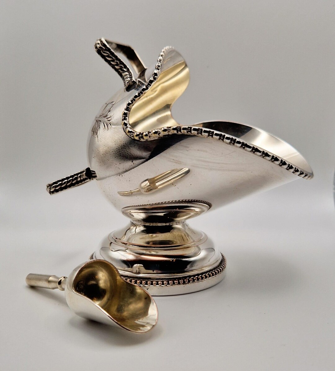 Silver Sugar Scuttle Early 20th Century Silver Plated Sugar Scuttle and ...