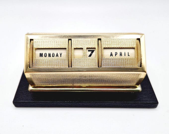 1960s Perpetual Calendar Fred Rees & Co Made in England Gold Desk ...