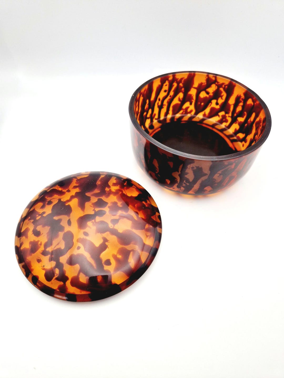 Vintage Trinket Box Faux Tortoiseshell Powder Box Vintage Jewellery Box ...