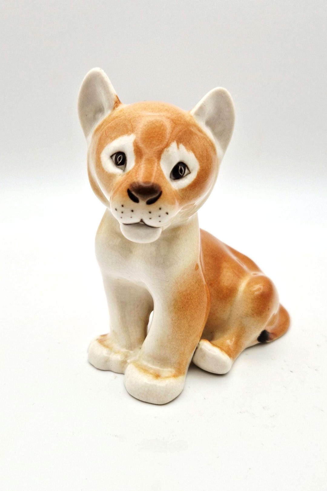 1950s Lomonosov USSR Porcelain Soviet Pottery Animal Figurine Sitting ...