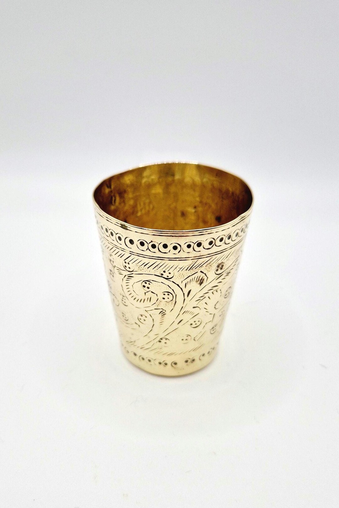 Brass Lassi Drinking Cup Indian Design Floral Patterns Brass Barware ...