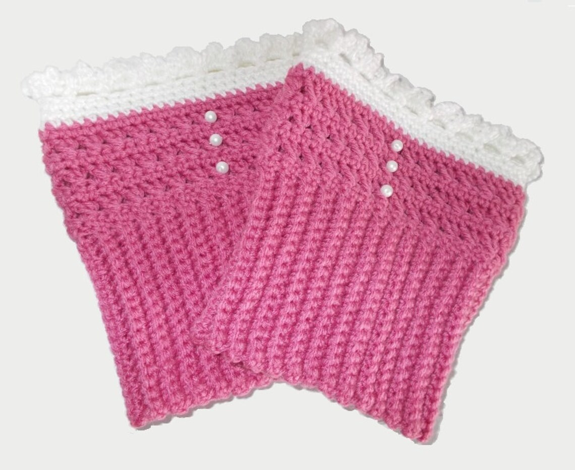 Boot Cuff Pattern, Pink Boot Cuffs, Crochet Pattern Only, Boot ...