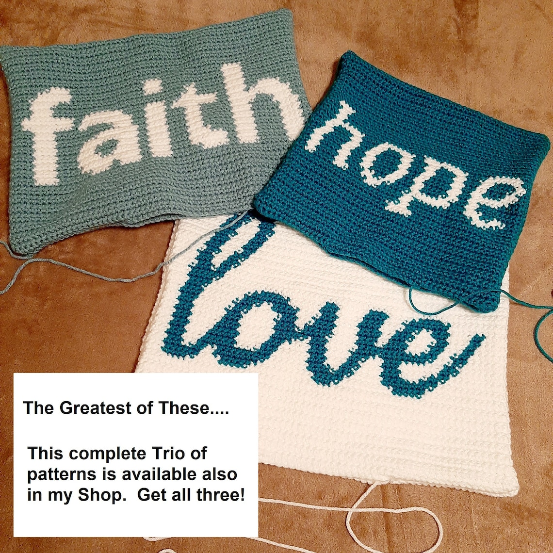 Faith Pillow Crochet Pattern, Scripture Gift, Graph Pattern Intarsia ...