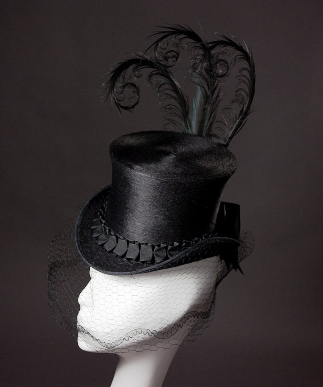 Black ‘una’ Mini Top Hat - Etsy
