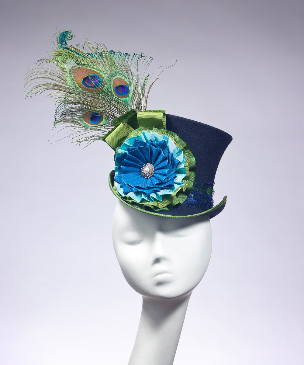 Ladies Navy Blue Mini Top Hat - Etsy