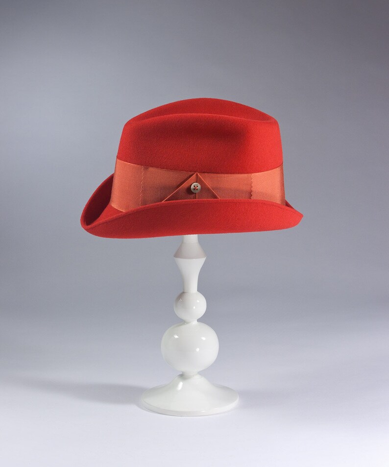 Mod Style drake Fedora Hat in Tomato Red - Etsy