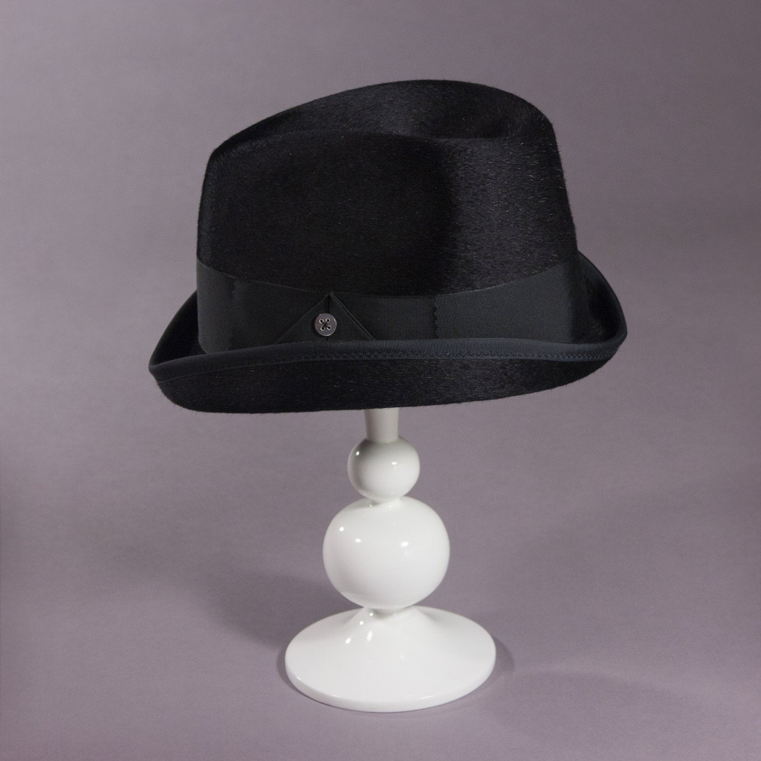 Mod Style 'drake' Fedora Hat in Black Velvet Finish - Etsy