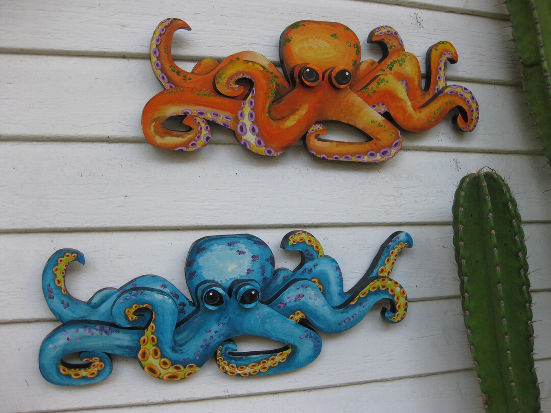 CUSTOM OCTOPUS, You Pick Color Dimensional Wall Art Made to Your ORDER ...