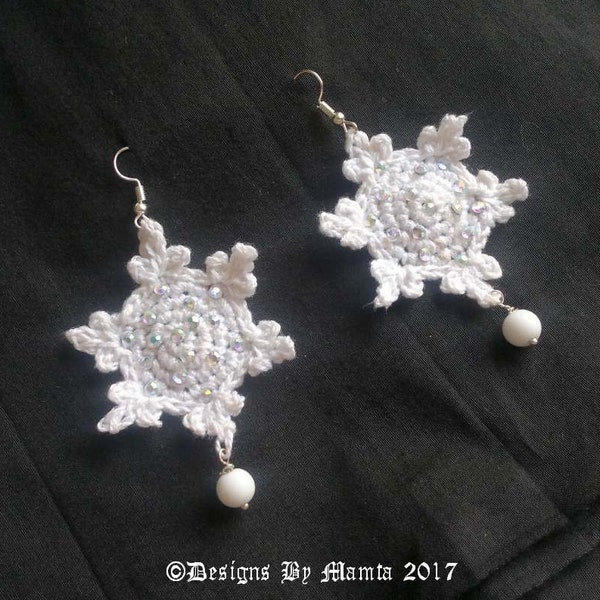 Crochet Snowflake Earrings - Etsy