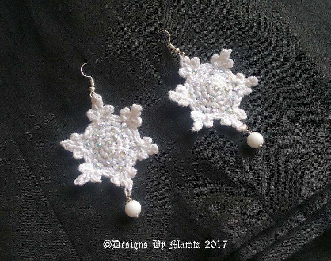 Thank You Snowflake Crochet Earrings Pattern, Crochet Jewelry Pattern ...