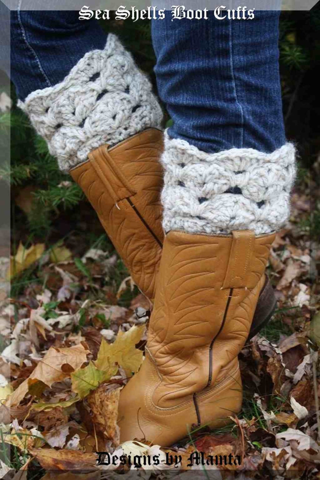Sea Shell Boot Cuffs Crochet Pattern, Easy Boot Liner DIY - Etsy