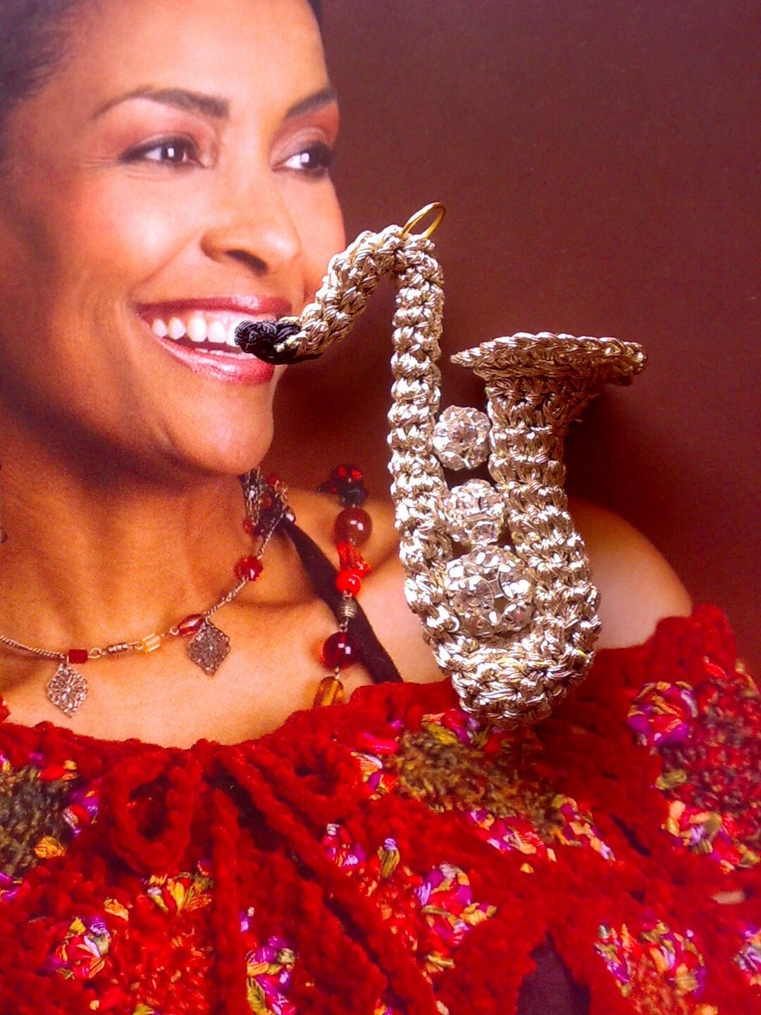 Crochet Miniature Saxophone Pattern: Jazz Music Jewelry (PDF Pattern ...