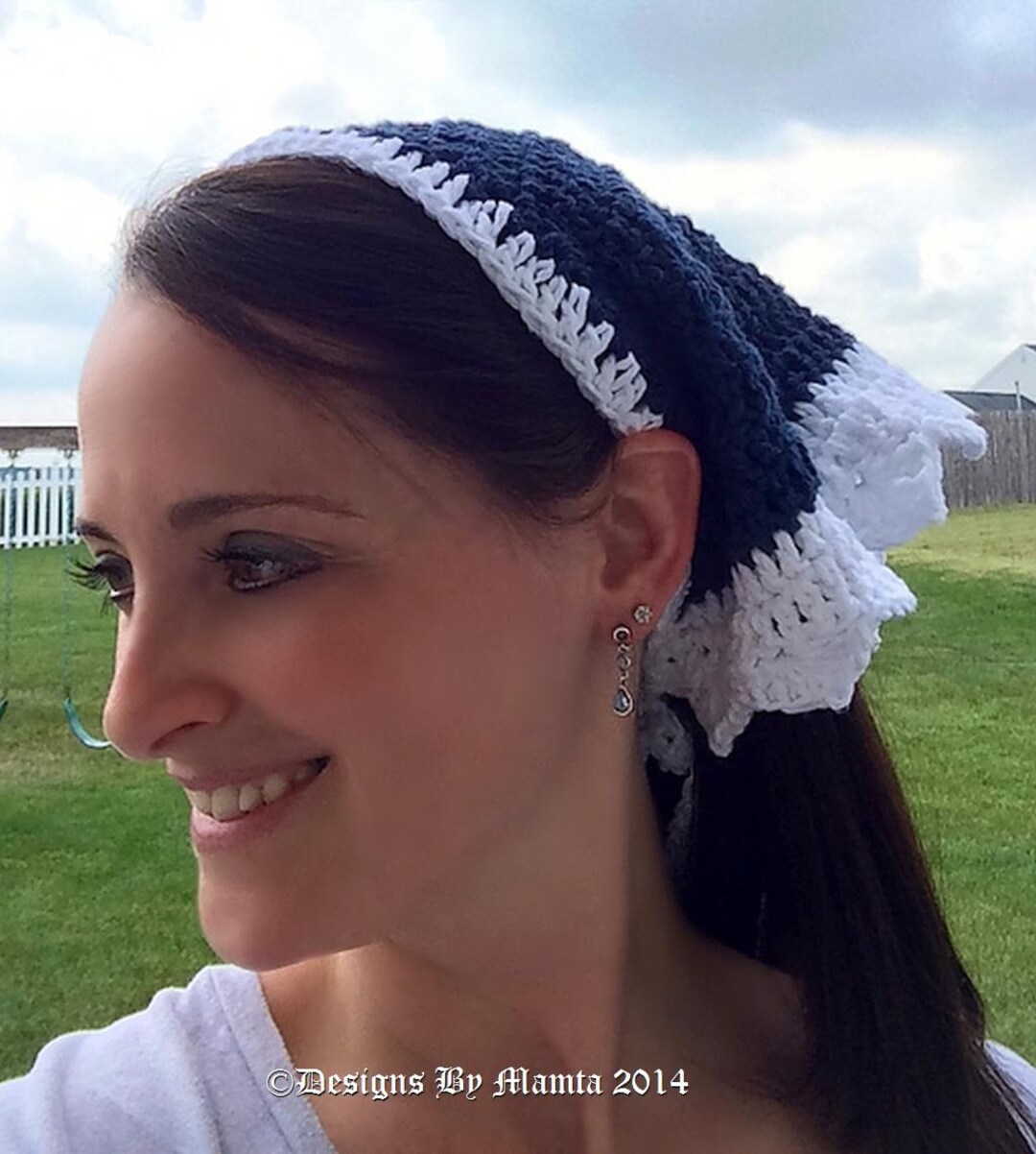 Mumtaz Head Scarf Crochet Pattern, Bandana Kerchief DIY - Etsy