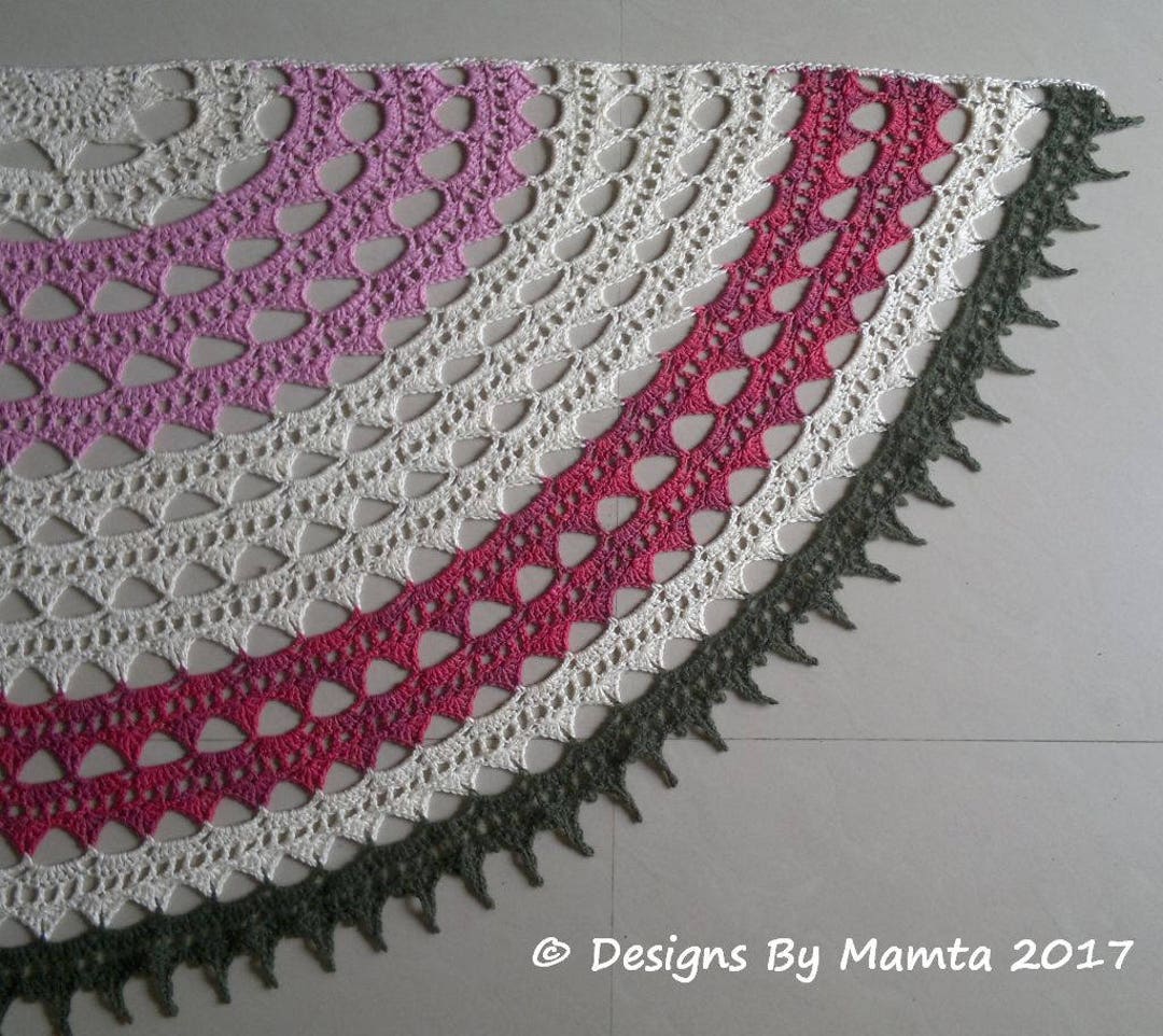 Sahasrara Shawl Crochet Pattern, Semi Circle Shawl, Lotus Mandala Shawl ...