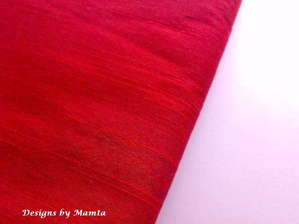 Lust Red Dupioni Art Silk Fabric By The Yard Indian Fabric | Etsy