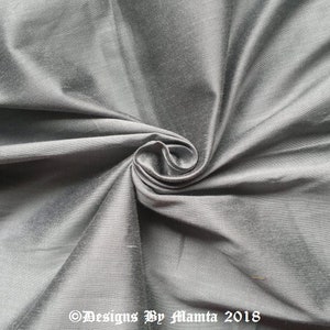 Grey Indian Art Silk Fabric by the Yard Silver Gray Silk | Etsy