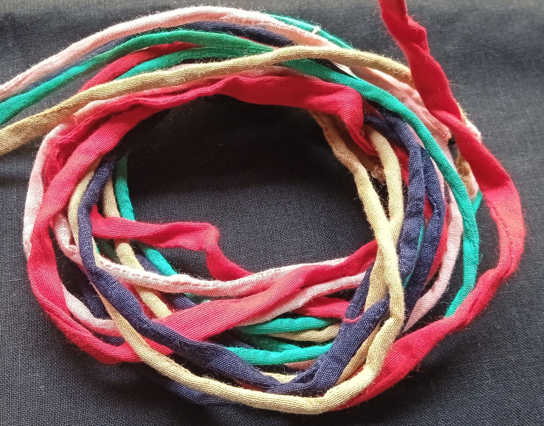 5 Textile Cord for Jewelry, 5mm Fabric Cord, Thick & Thin Cord, Fabric ...