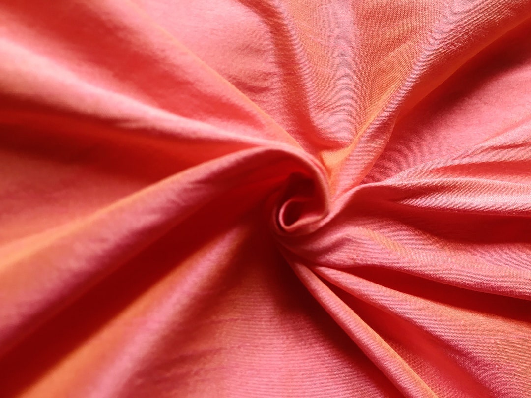 Strawberry Pink Polyester Fabric, Dual Tone Iridescent Fabric, Neon ...
