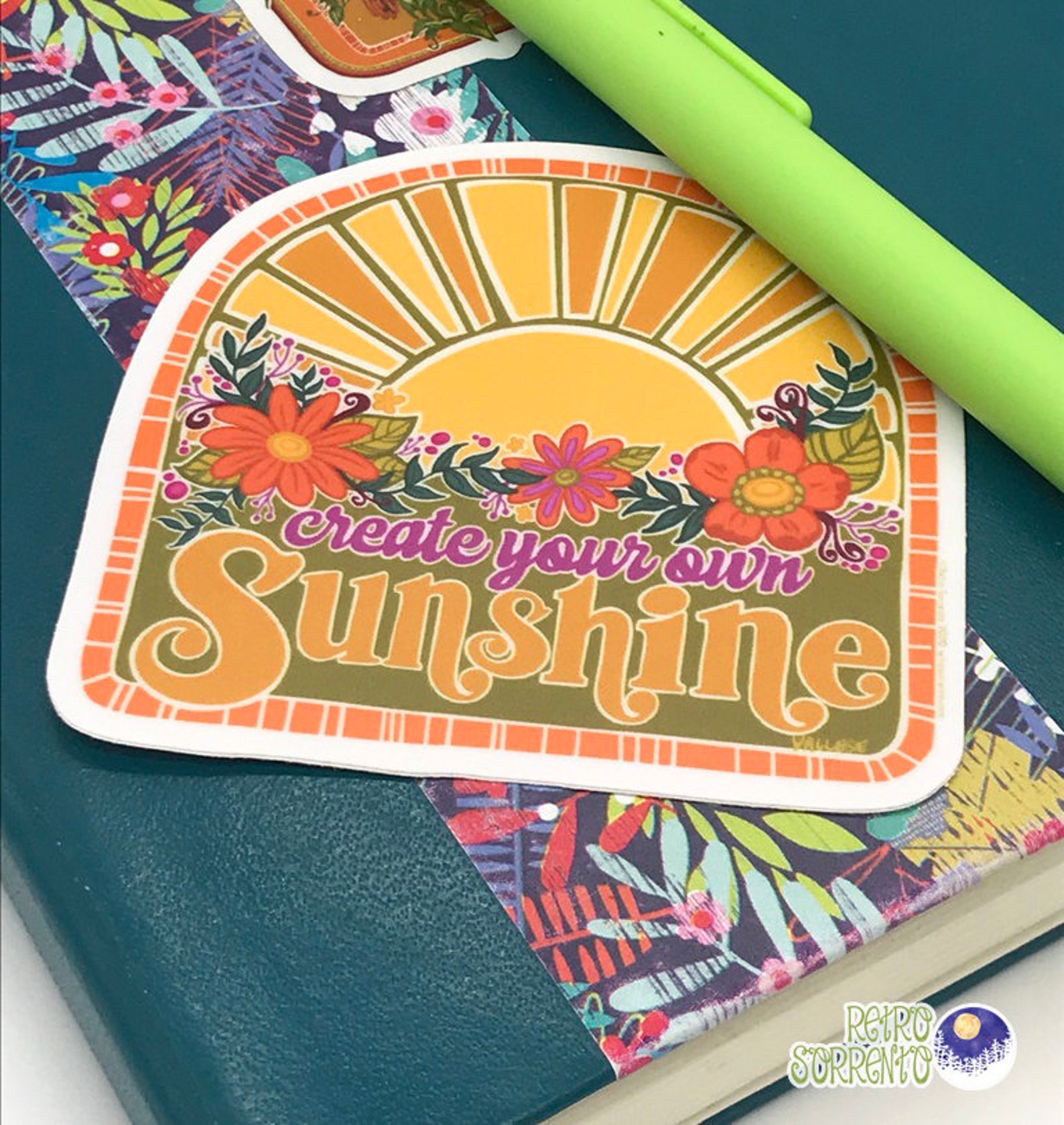 Create Your Own Sunshine Sticker, Positivity Decal, Retro, 70's, Sun ...