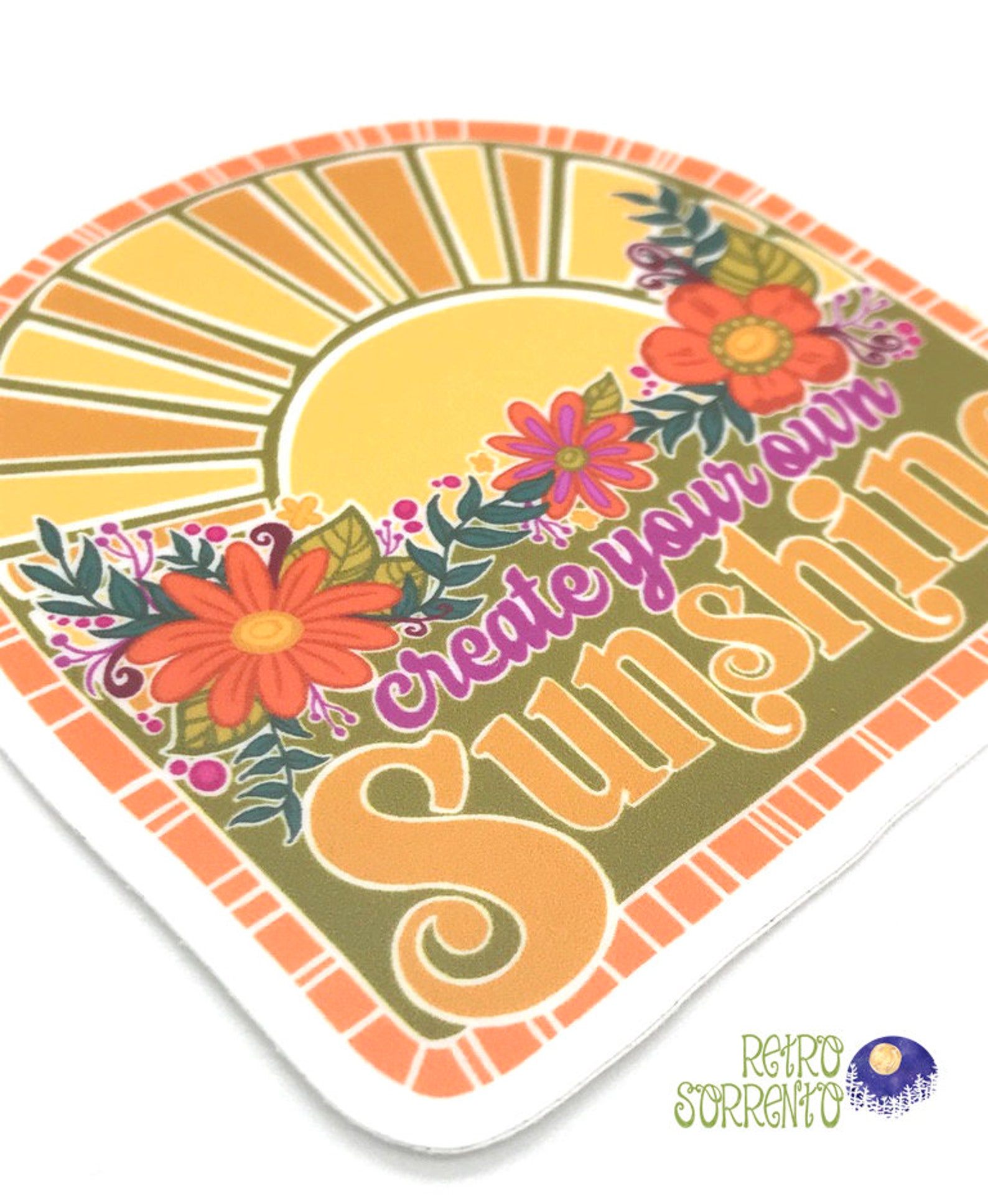 Create Your Own Sunshine Sticker, Positivity Decal, Retro, 70's, Sun ...