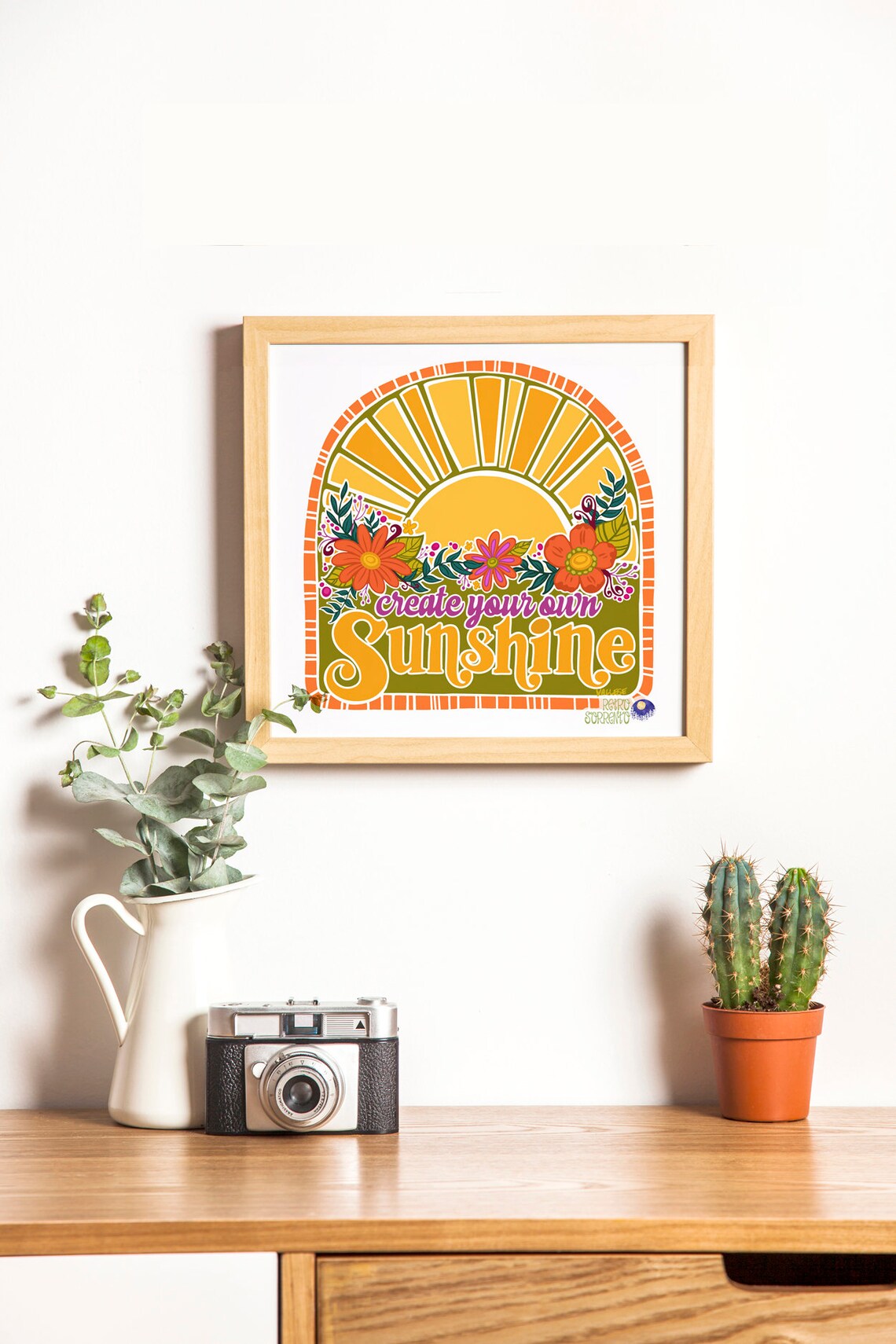 Create Your Own Sunshine Wall Art Sun Illustration Retro - Etsy