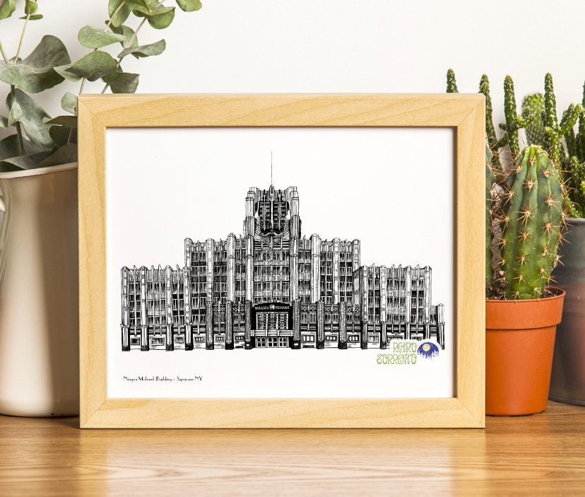 Syracuse NY Niagara Mohawk Building Art, NIMO Illustration, CNY, Cuse ...