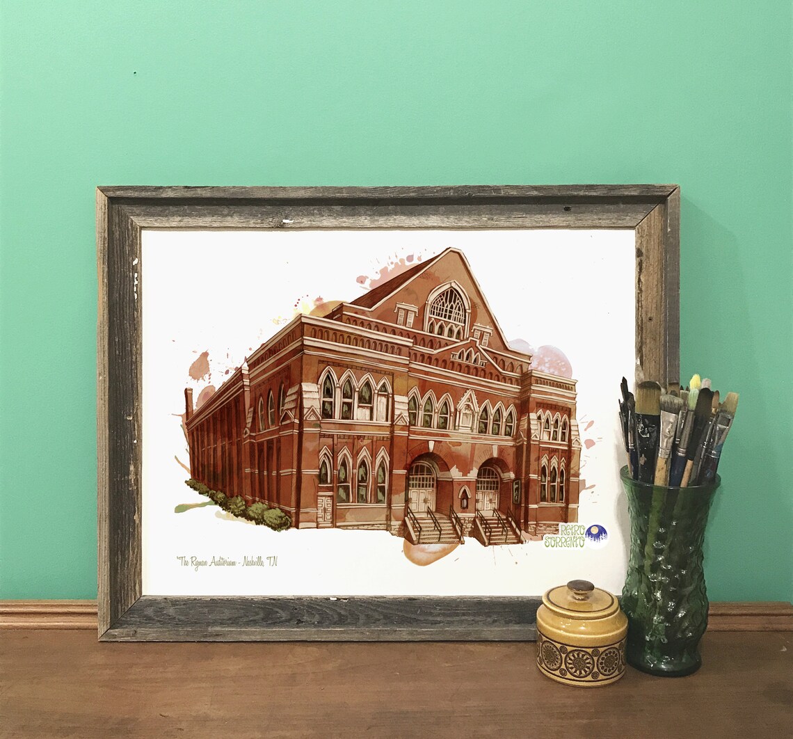 Ryman Auditorium Art Print, Mother Church Illustration, Nashville TN ...