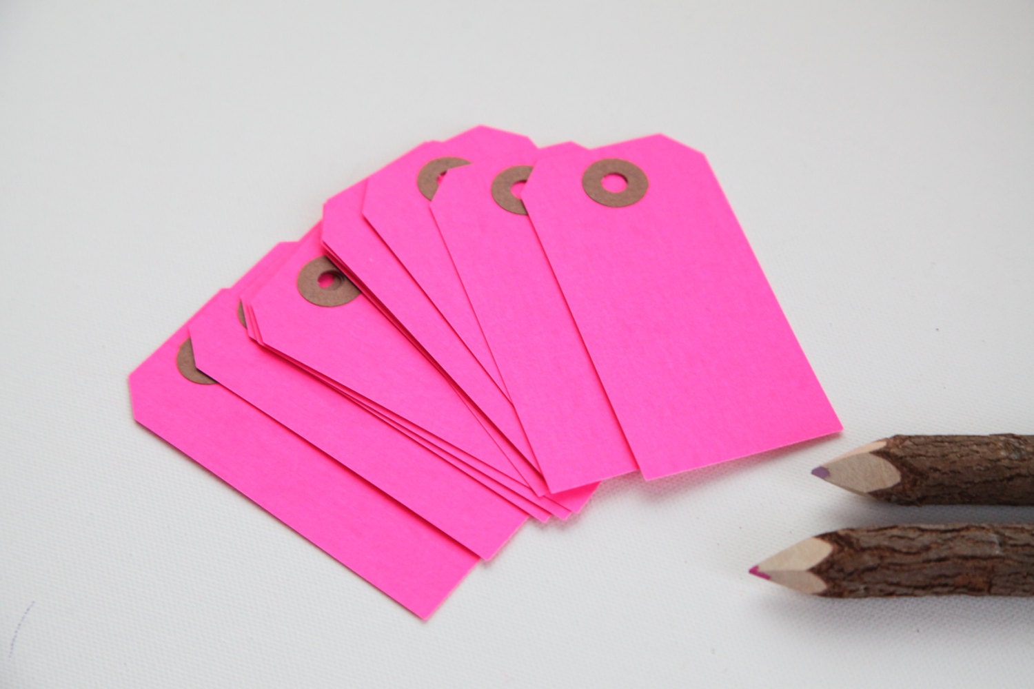 25 HOT PINK MEDIUM Gift Tags 3-3/4 x 1-7/8 Packing Tags | Etsy