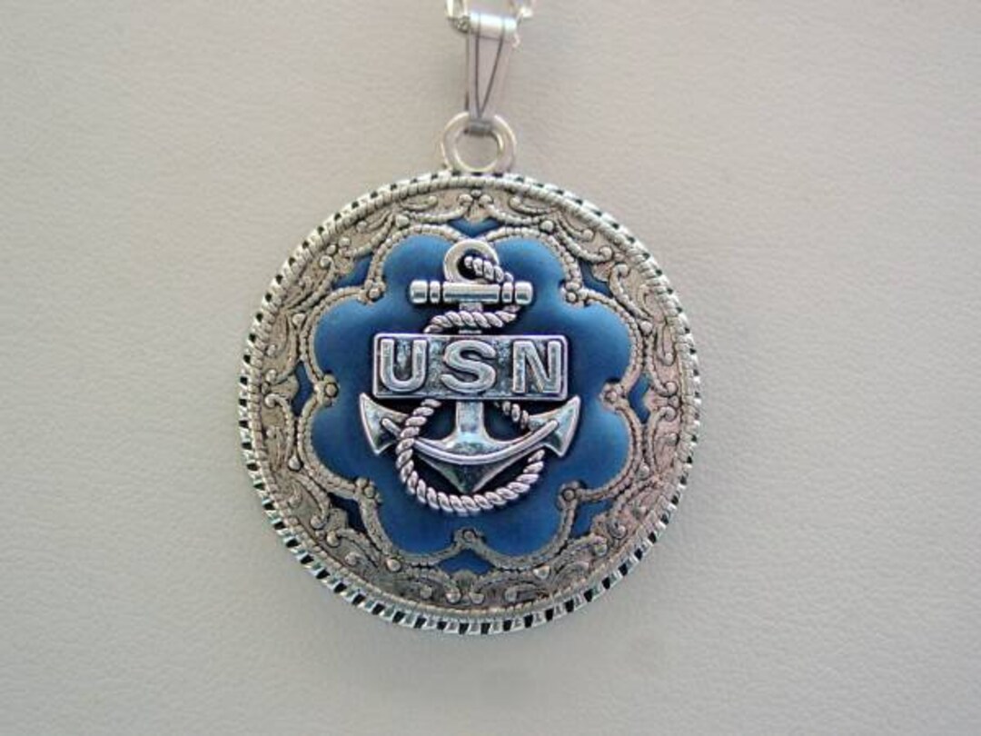 Victorian Style United States Navy Insignia, Military Necklace, Support ...