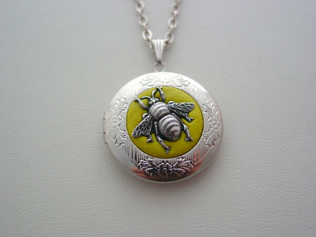 Queen Bee Locket, Entomology Nature Necklace, Honey Bee Locket, Save ...