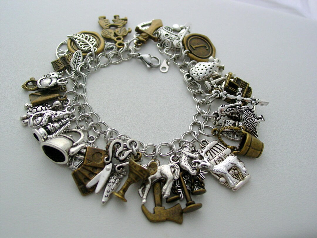 Scottish Heritage Charm Bracelet, Double Link Charm Bracelet, Dragonfly ...